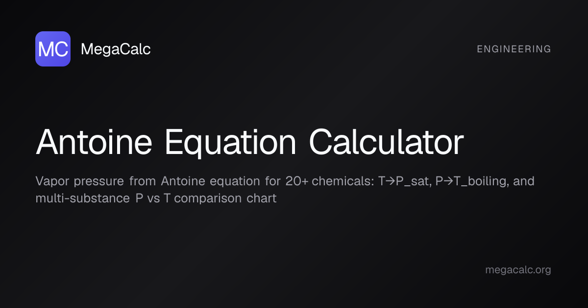 Antoine Equation Calculator — Free with Formula | MegaCalc