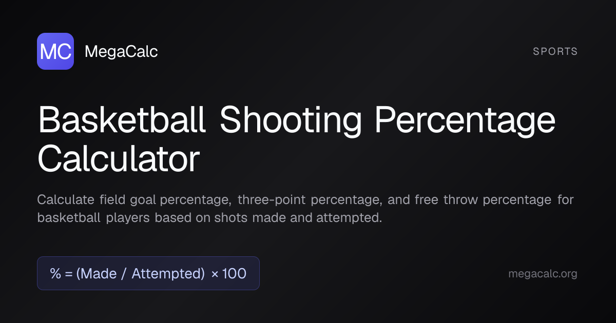 Basketball Shooting Percentage Calculator — Free Online with Formula ...
