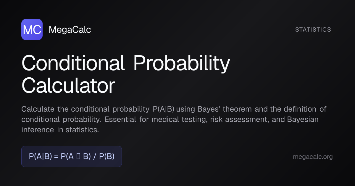 Conditional Probability Calculator — Free Online with Formula & Steps ...