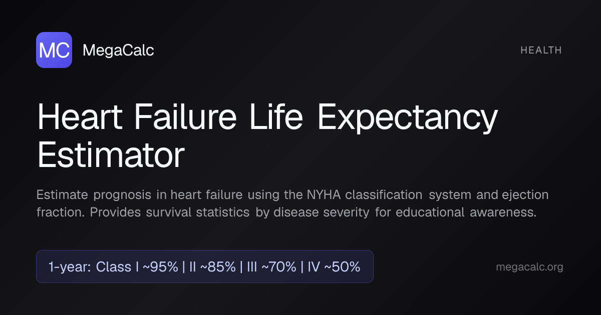 Heart Failure Life Expectancy Estimator Calculator — Free | MegaCalc