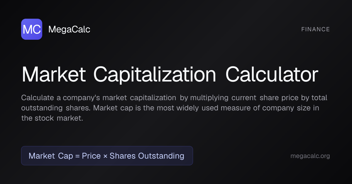 Market Capitalization Calculator — Free | MegaCalc