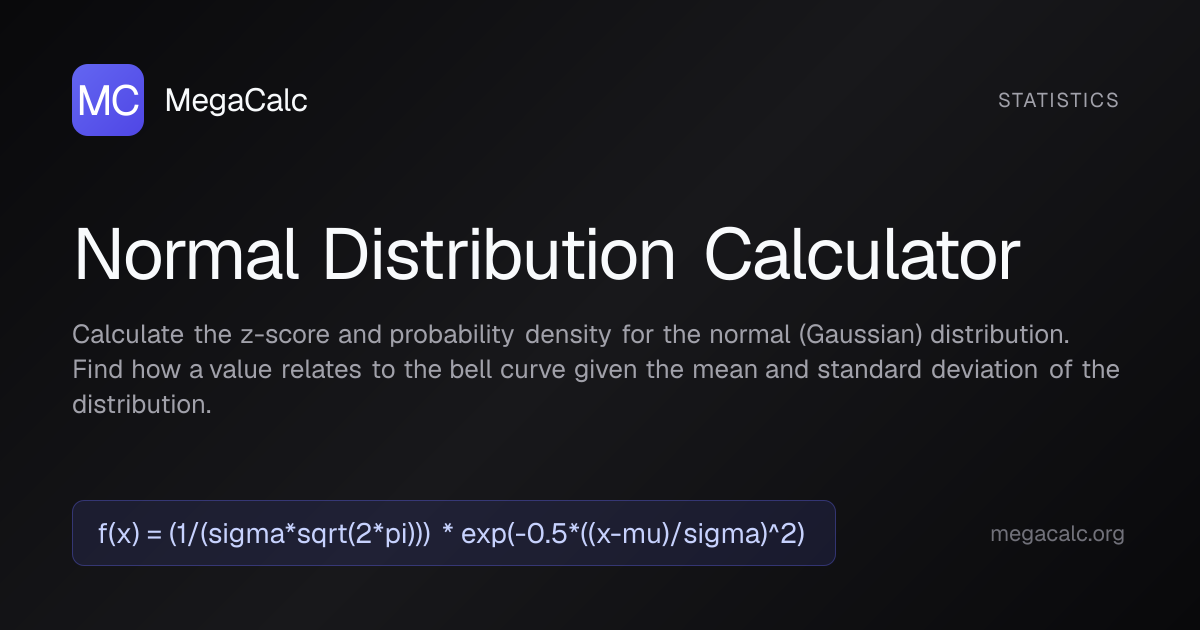 Normal Distribution Calculator — Free Online with Formula & Steps ...