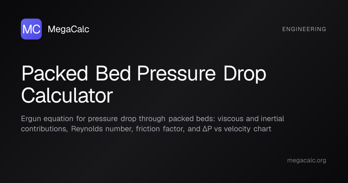 Packed Bed Pressure Drop Calculator — Free with Formula | MegaCalc