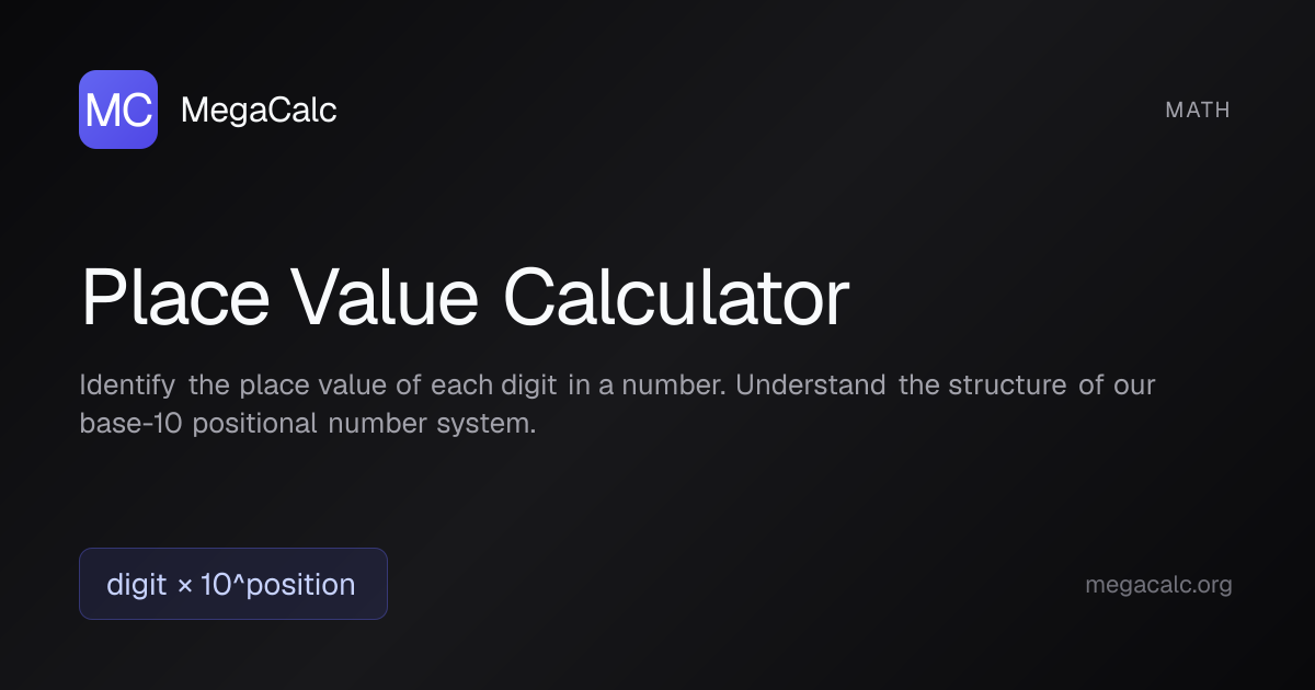 Place Value Calculator — Free Online with Formula & Steps | MegaCalc
