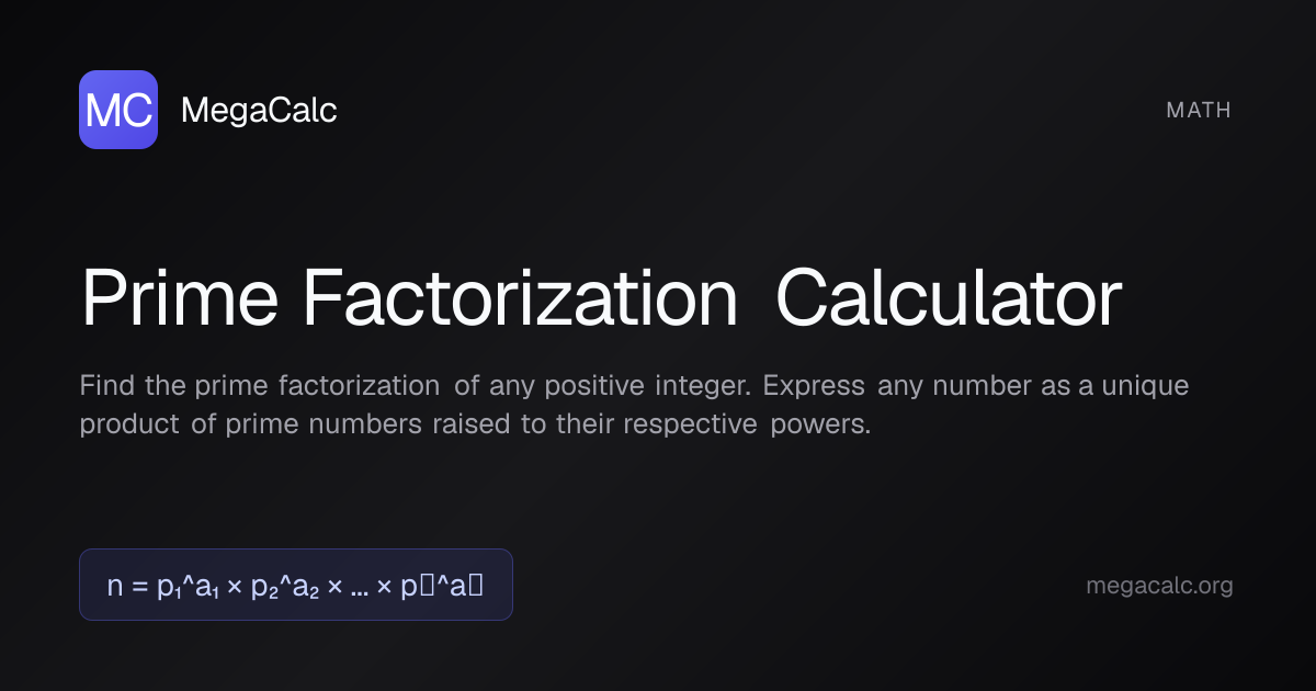 Prime Factorization Calculator — Free Online with Formula & Steps ...