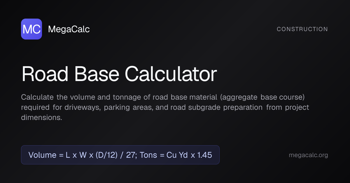 Road Base Calculator