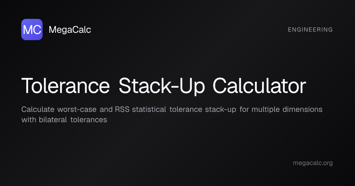 Tolerance Stack-Up Calculator — Free with Formula | MegaCalc